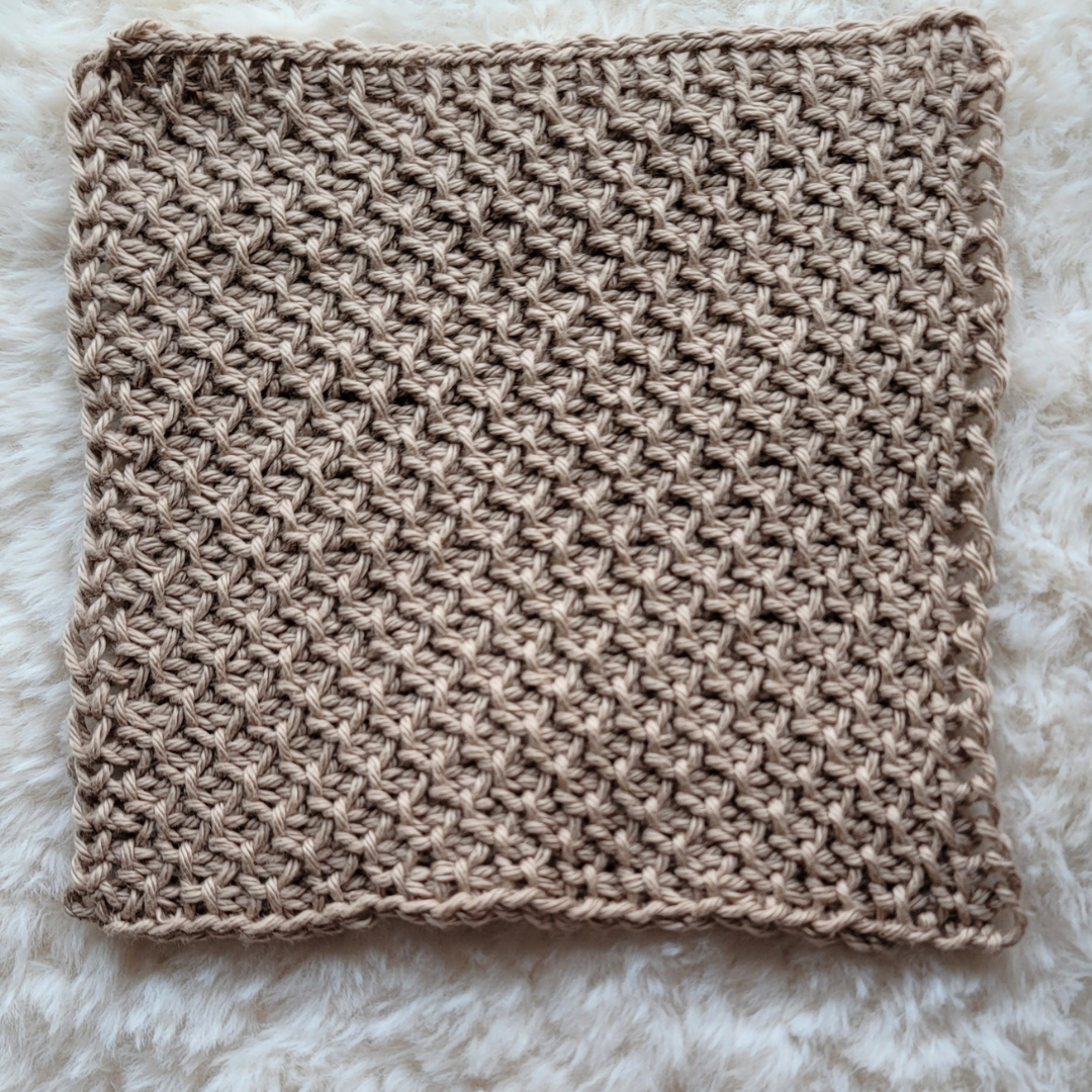 Tunisian honeycomb stitch square Wild One TCAL - Noor's Knits